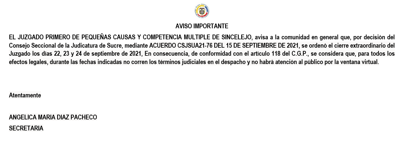 2021 - JUZGADO 001 DE PEQUEÑAS CAUSAS Y COMPETENCIA MÚLTIPLE DE SINCELEJO 2021 - JUZGADO 001 DE PEQUEÑAS CAUSAS Y COMPETENCIA MÚLTIPLE DE SINCELEJO