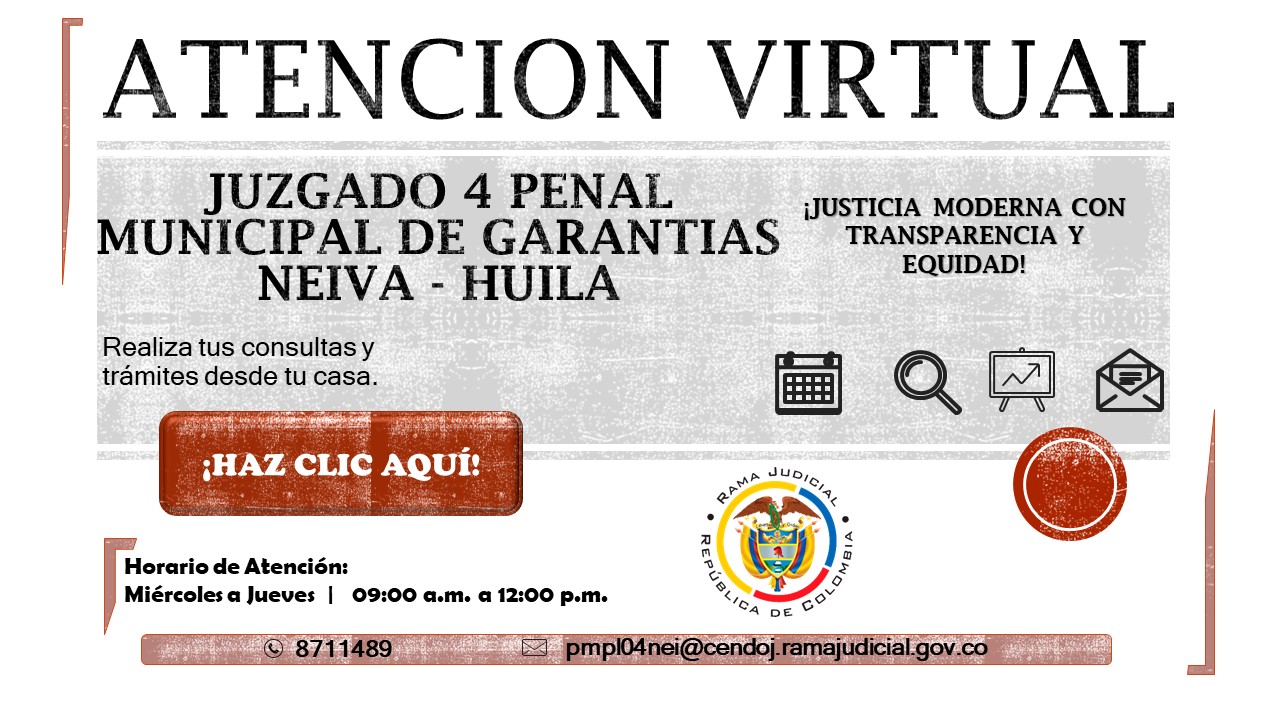 ATENCIÓN AL USUARIO - JUZGADO 004 PENAL MUNICIPAL CON FUNCIÓN DE ... ATENCIÓN AL USUARIO - JUZGADO 004 PENAL MUNICIPAL CON FUNCIÓN DE ...